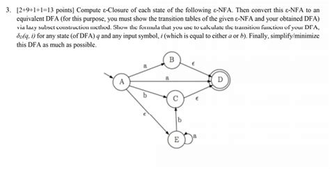 Solved 3 291113 Points Compute E Closure Of Each
