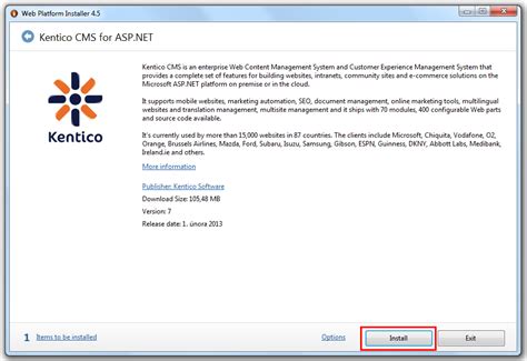 kentico cms 7 is now available in windows web application gallery and