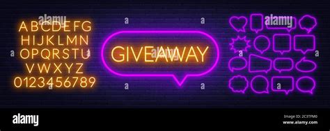 Neon Sign Giveaway Stock Vector Image Art Alamy