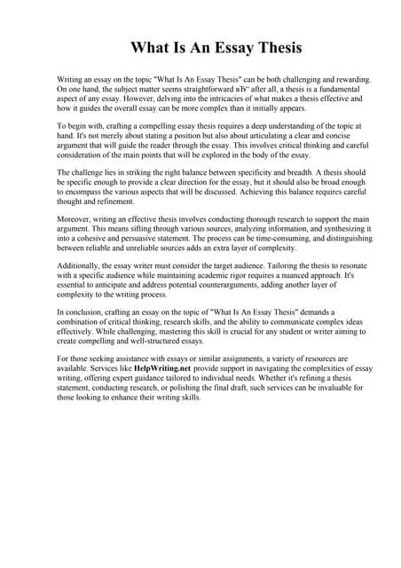 Essay Thesis Statement Examplepdf