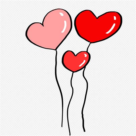 손으로 그린 발렌타인 데이 재료 사랑 풍선 Png 무료 자료 Png 일러스트 무료 다운로드 Lovepik