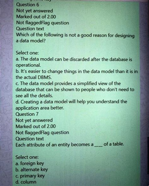 Solved Question 6 Not Yet Answered Marked Out Of 200 Not Flaggedflag