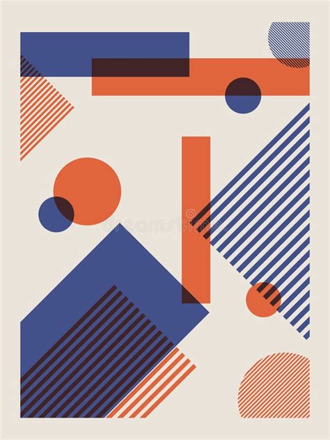 Abstract Background With Geometric Shapes Vector Retro Banner In Avant Garde Style Stock
