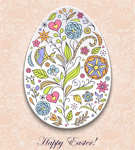 Premium Vector Floral Easter Egg