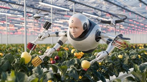 Premium Photo Pollinate Of Fruits And Vegetables With Robot