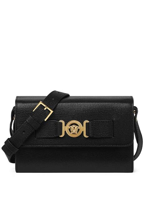 Versace Medusa Biggie Messenger Bag In Black Modesens