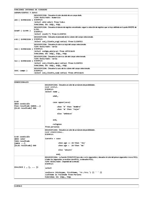 funciones internas de firebird download free pdf bases de datos