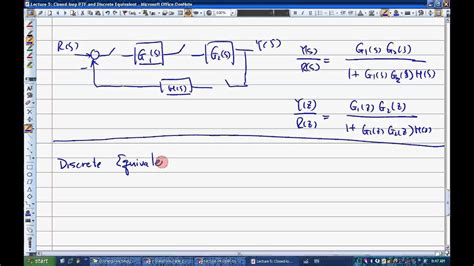 ENGR Lecture Closed Loop Pulse Transfer Function And Discrete Euqivalent YouTube