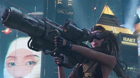 Cyberpunk Girl With Big Gun Wallpaperhd Artist Wallpapers4k