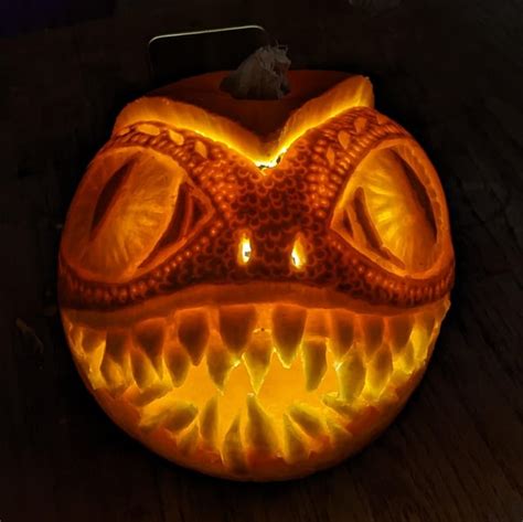 Dragon Basilisk Pumpkin With Shark Style Double Row Of Teeth R