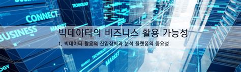빅데이터의 비즈니스 활용 가능성 1빅데이터 활용의 진입장벽과 분석 플랫폼의 중요성