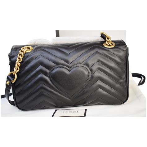 Gucci Gg Marmont Small Matelasse Leather Crossbody Bag Black 443497