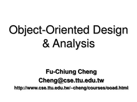 Ppt Object Oriented Design And Analysis Powerpoint Presentation Id