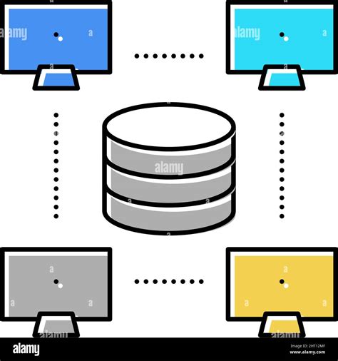Network Working Digital Processing Color Icon Vector Illustration Stock Vector Image Art Alamy