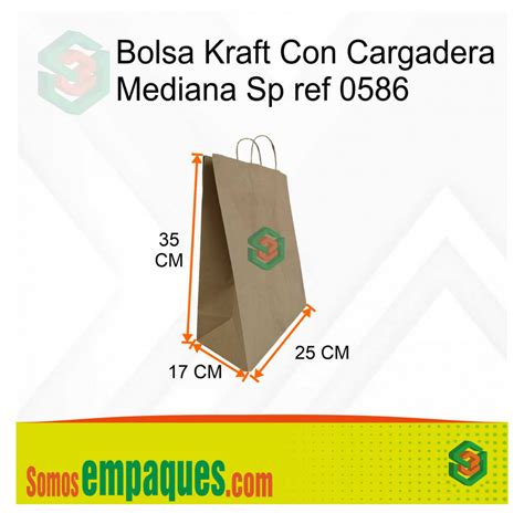 Bolsa Papel Con Cargadera Kraft Mediana Sp Largo Fuelle Alto 25x17x35
