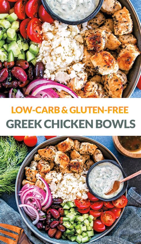 Low Carb Greek Chicken Bowls Keto Gluten Free Mindtohealth