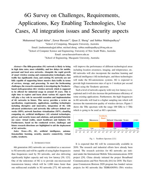 Pdf 6g Survey On Challenges Requirements Applications Key Enabling Technologies Use Cases