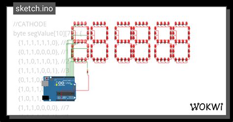 7 Seg With Led Copy Wokwi Esp32 Stm32 Arduino Simulator