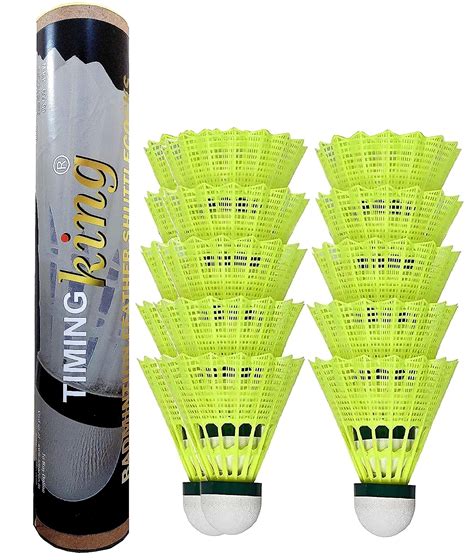 Timingking Badminton Shuttlecock Nylon Yellow Nylon Shuttlecock