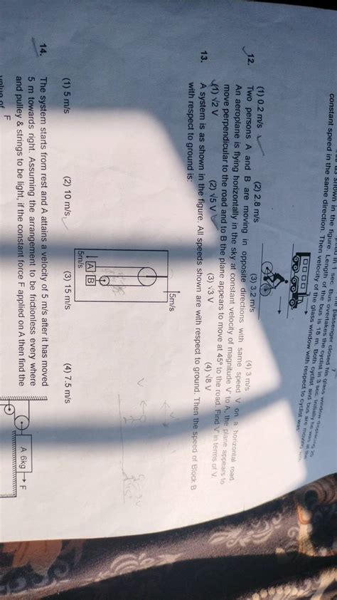two persons a and b are moving in opposite directions with same speed v o
