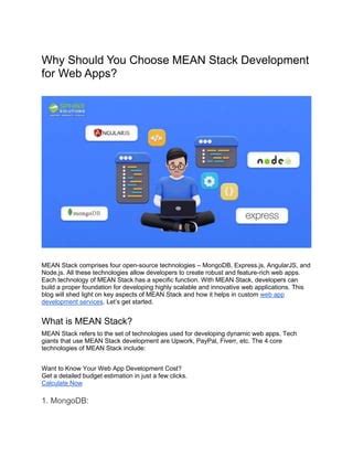 Why Should You Choose Mean Stack Development For Web Apps Pdf