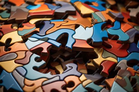 Premium Photo Detailed Puzzle Pieces Closeup Generate Ai