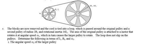 Solved Here The Answer For Angular Speed Is W1 2 Which I Chegg Com