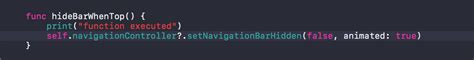 Ios Setnavigationbarhidden Not Working From Other Class Swift 30
