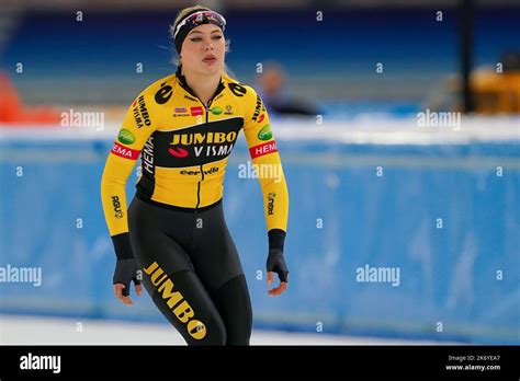 HEERENVEEN NETHERLANDS OCTOBER 15 Jutta Leerdam Of Team Jumbo Visma Competing During A