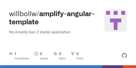 GitHub Willbollw Amplify Angular Template My Amplify Gen Starter Application