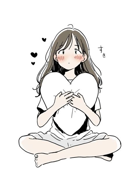 好きなハートを抱えるかわいい女の子｜イラスト・フリー素材なら「シンテリ」
