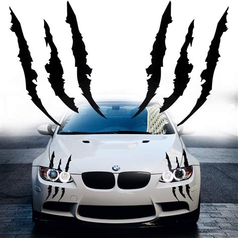 12 Inch Vinyl Headlight Taillight Claw Scar Scratch Decal Monster Stri