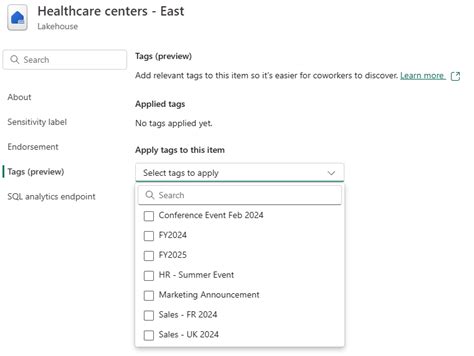 將標籤套用至 Fabric 中的專案 Microsoft Fabric Microsoft Learn