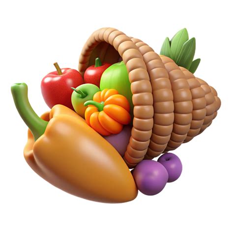Stunning Classic Cornucopia Horn Of Plenty Overflowing With Fruits And Vegetables Abundance