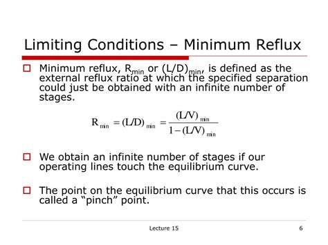 Ppt Limiting Conditions Reflux Ratios Powerpoint Presentation Free