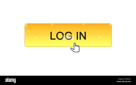 Log In Web Interface Button Clicked With Mouse Cursor Orange Color