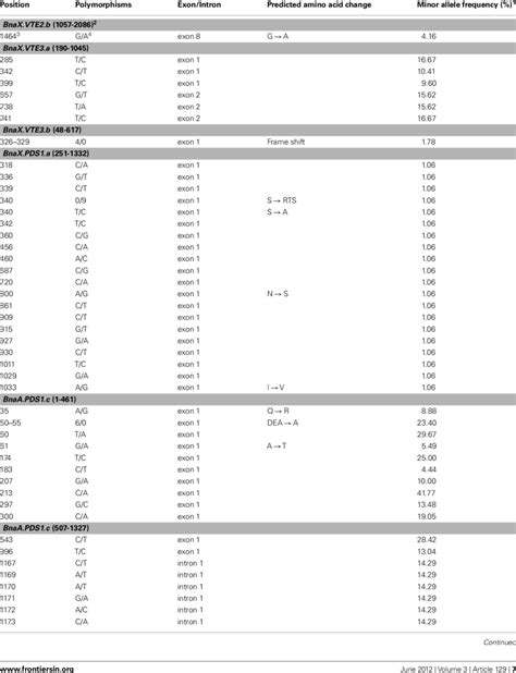 Polymorphic Sites Within Tocopherol Candidate Genes Evaluated In 96