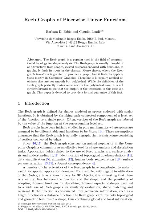pdf reeb graphs of piecewise linear functions