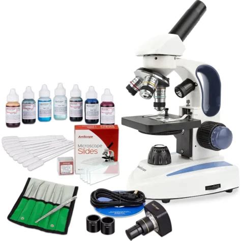 Amscope 40x 1000x Monocular Microscope 5mp Digital Camera And Vital