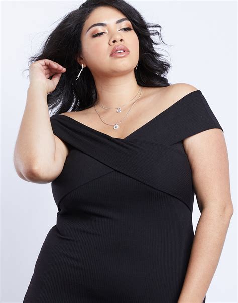 Plus Size Wrap Around Off The Shoulder Dress Plus Size Dresses 2020ave