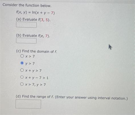 Solved Consider The Function Below F X Y Ln X Y A Chegg
