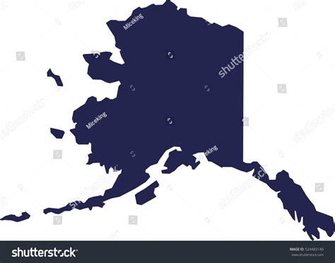 Alaska State Map Stock Vector Royalty Free 524483140 Shutterstock
