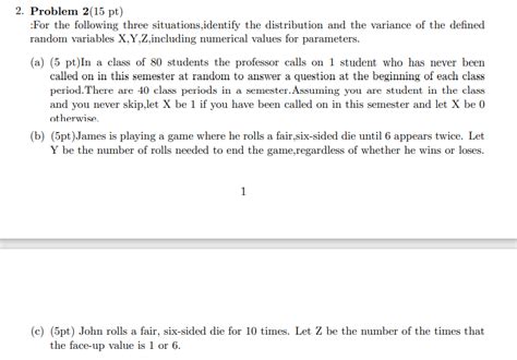 Solved 2 Problem 2 15 Pt For The Following Three Chegg