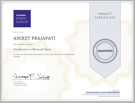 Aniket Prajapati On Linkedin Microsoftexcel Datamanagement Coursera