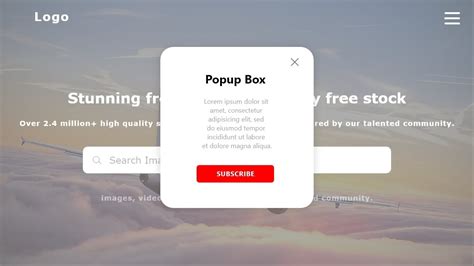 Popup Subscribe For A Website With Blur Background Html Css And Js