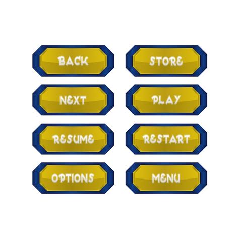 Premium Vector Gaming Button Set Premium Vector Gaming Button Set