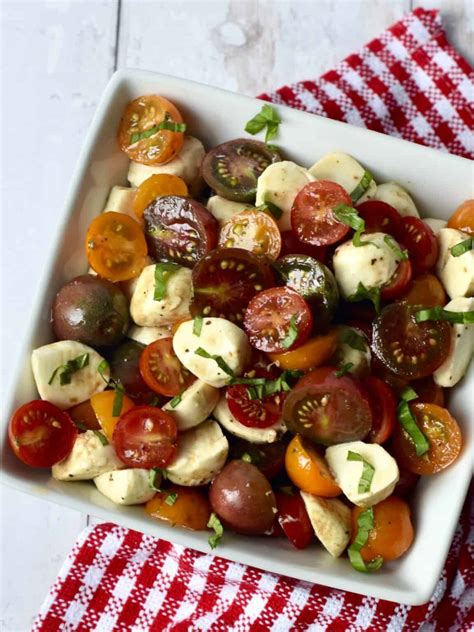 Caprese Salad With Cherry Tomatoes Grits And Gouda