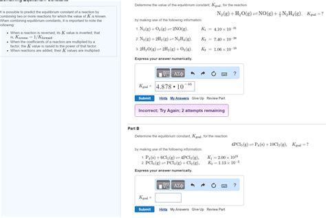 Solved It Is Possible To Predict The Equilibrium Constant Of