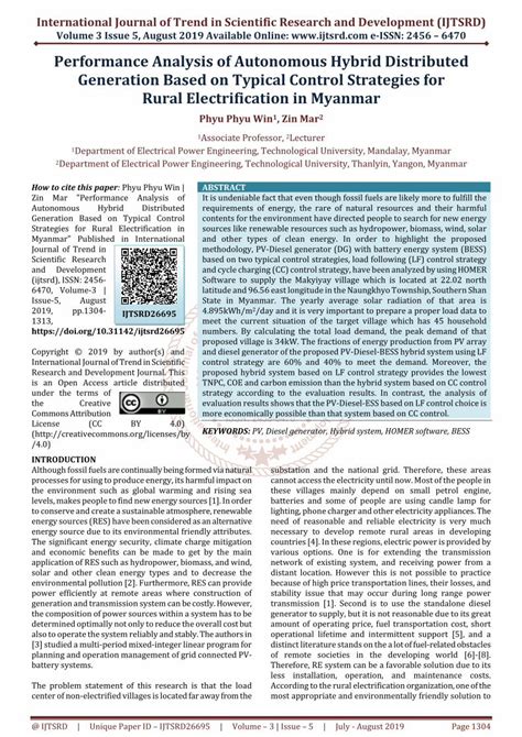 Pdf Performance Analysis Of Autonomous Hybrid Distributed Generation