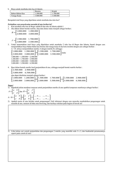 Lks Penjumlahan Matriks Doc
